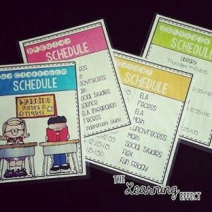 Using Daily Classroom Schedule Signs in Upper Elementary