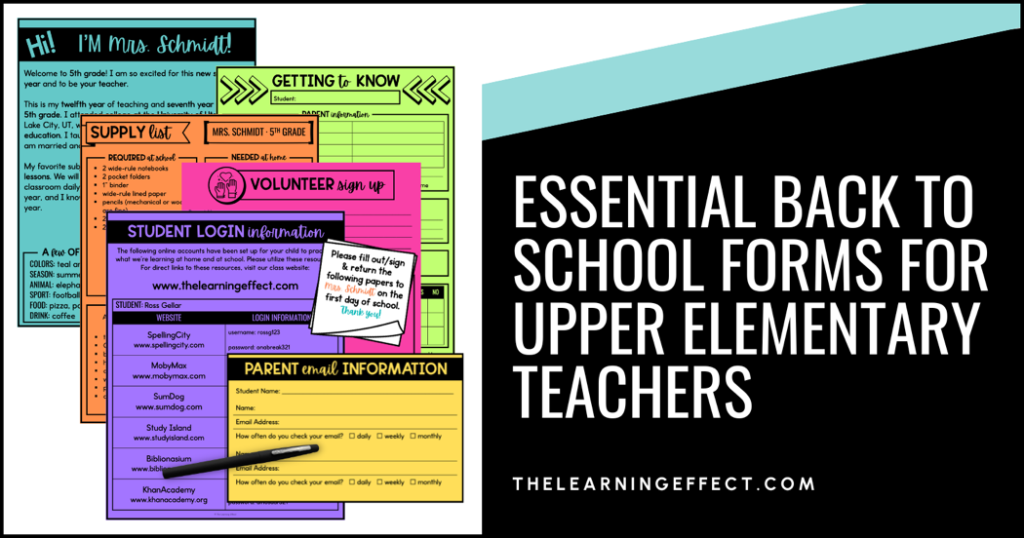 Essential Back to School Forms