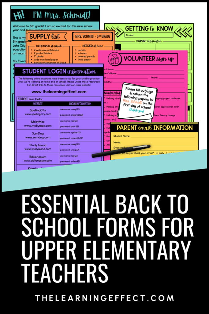 Essential Back to School Forms