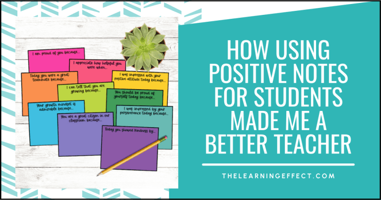 Using Positive Notes for Students in the Classroom